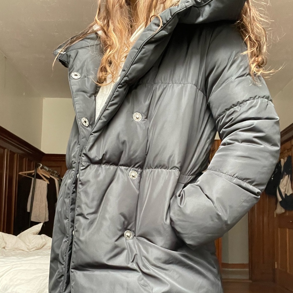 Theory Navy Blue Knee Length Down Puffer - Gem